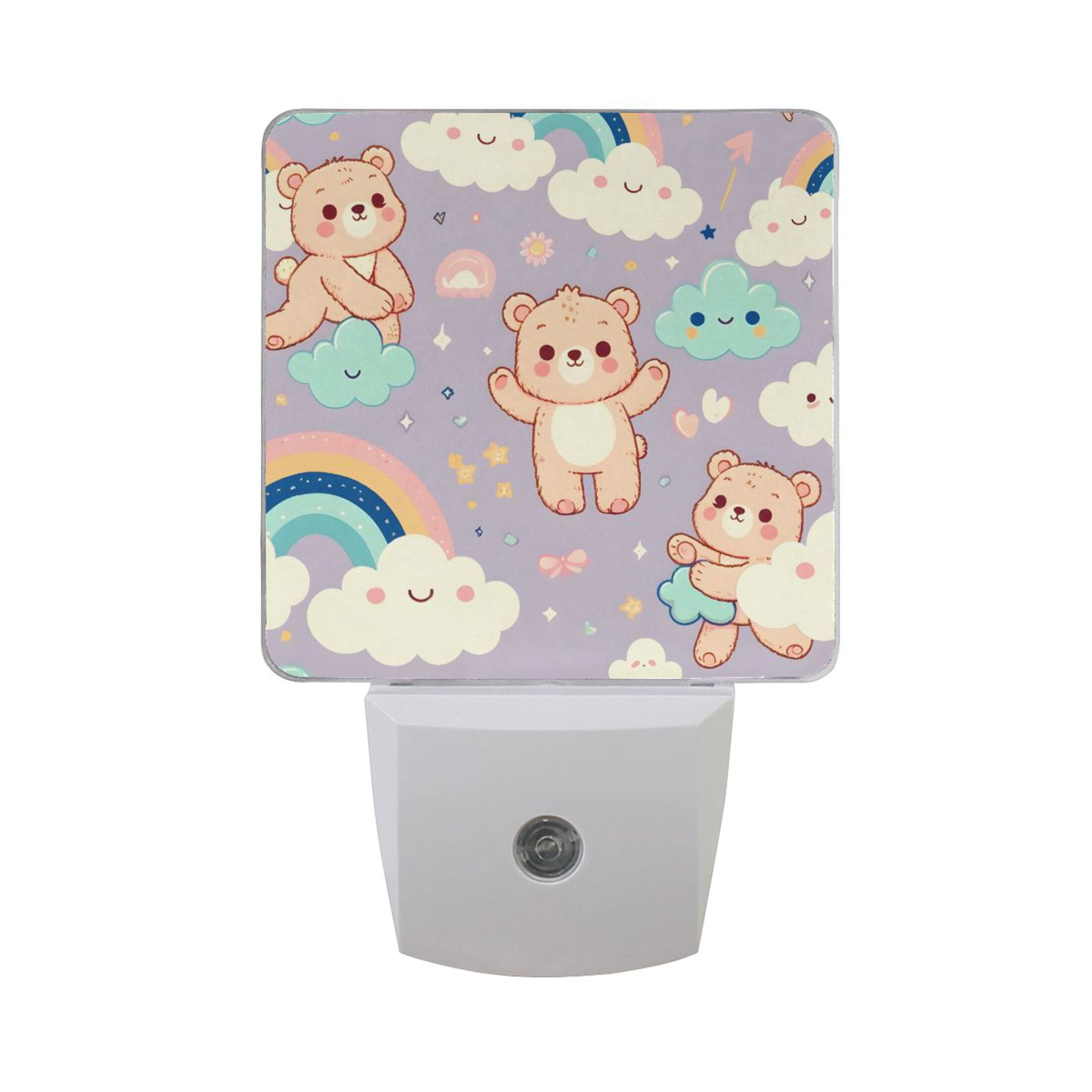 Cartoon Bear and Cloud Rainbow Night Light 2 Pack LED Nightlight Plug ...