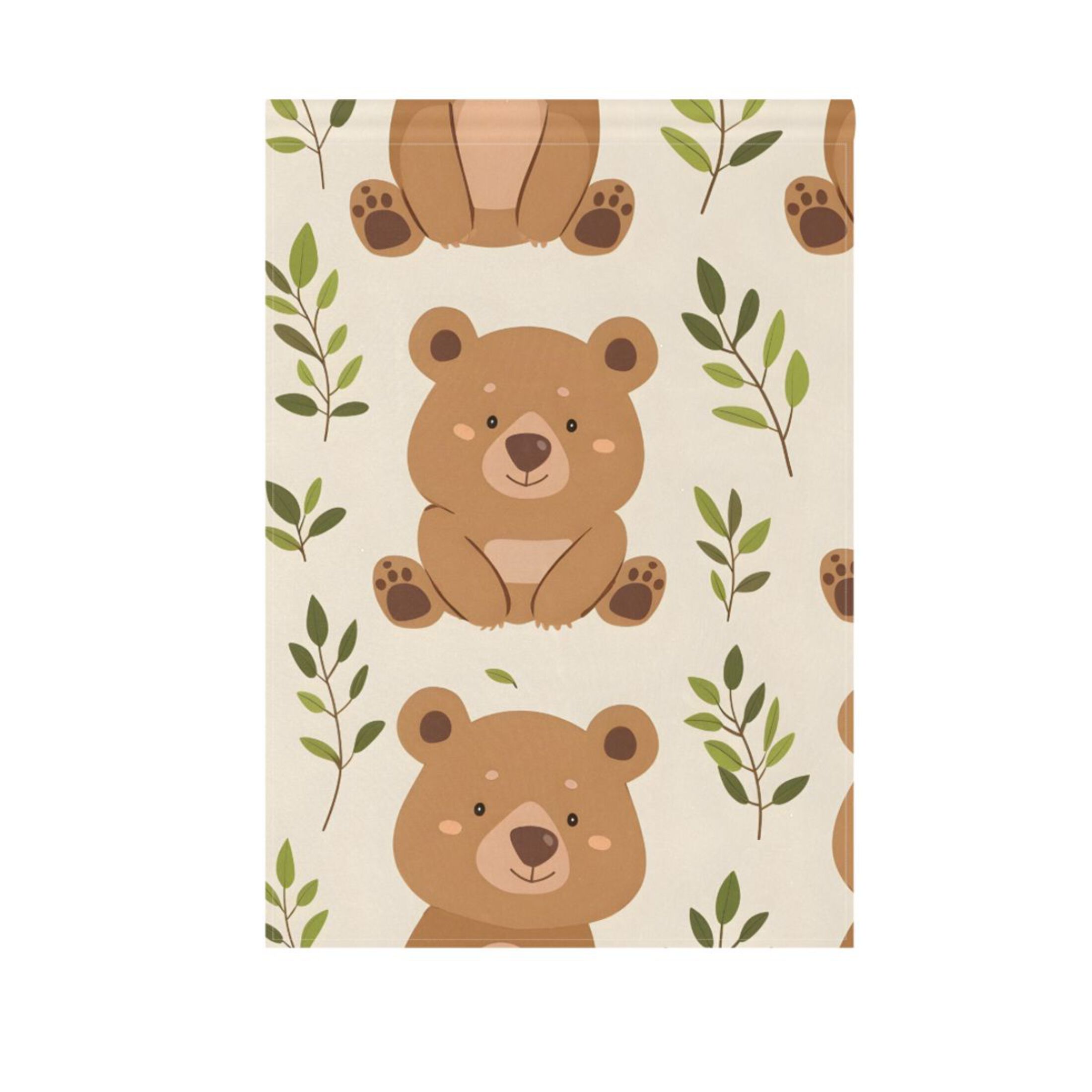 Cartoon Bear and Leaf Garden Flag 12"x18" Double-Sided Yard Flags for ...