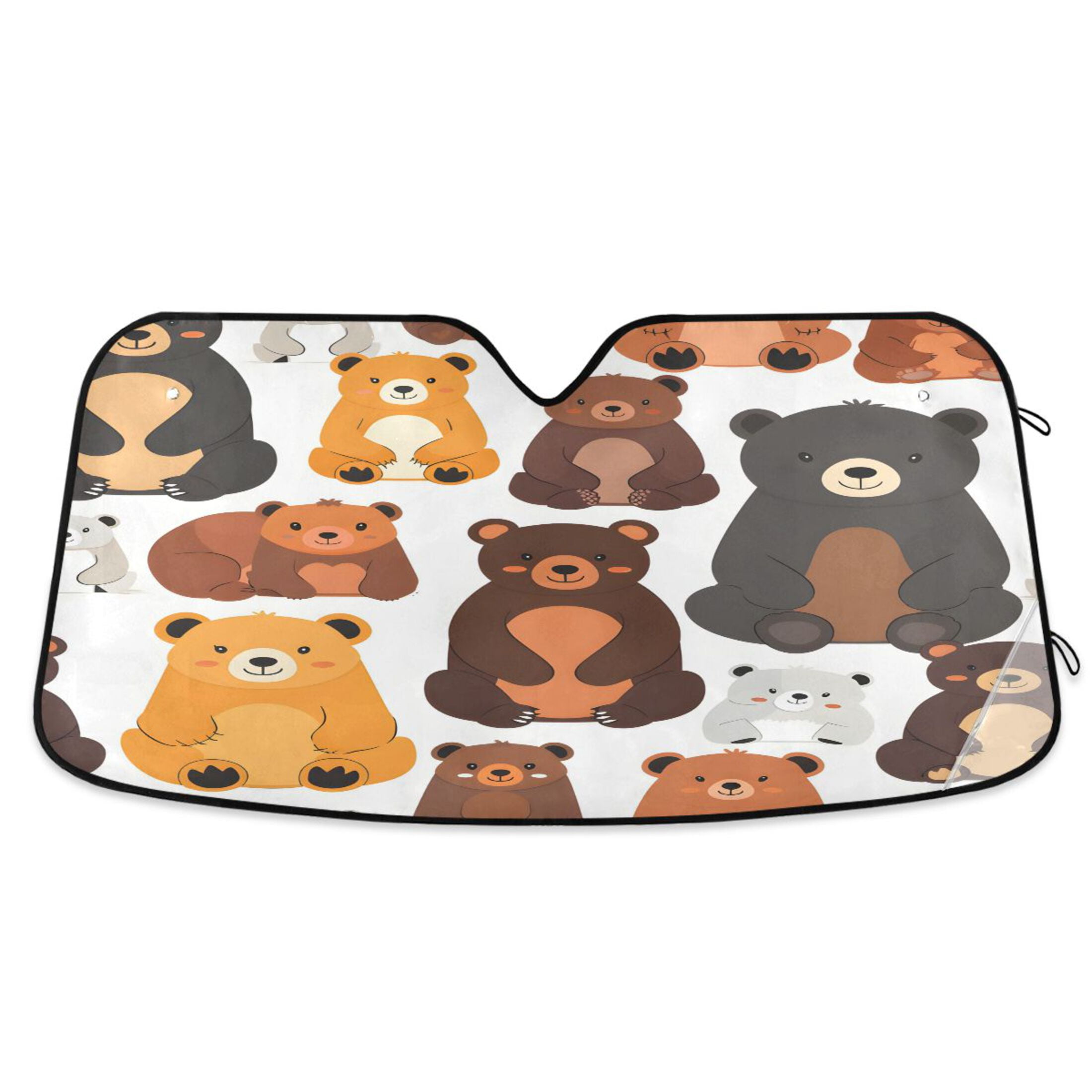 Cartoon Bears Family Car Windshield Sun Shade Foldable Car Front Window ...