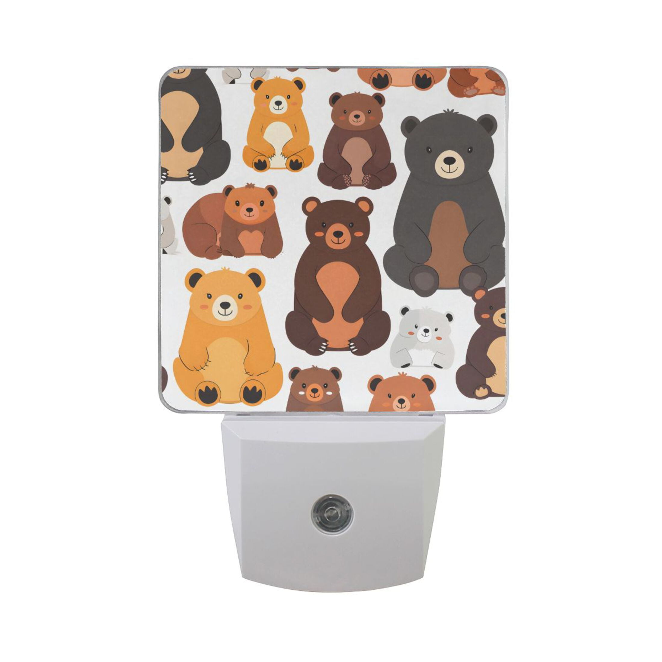 Cartoon Bears Family Night Light 2 Pack LED Nightlight Plug into Wall ...