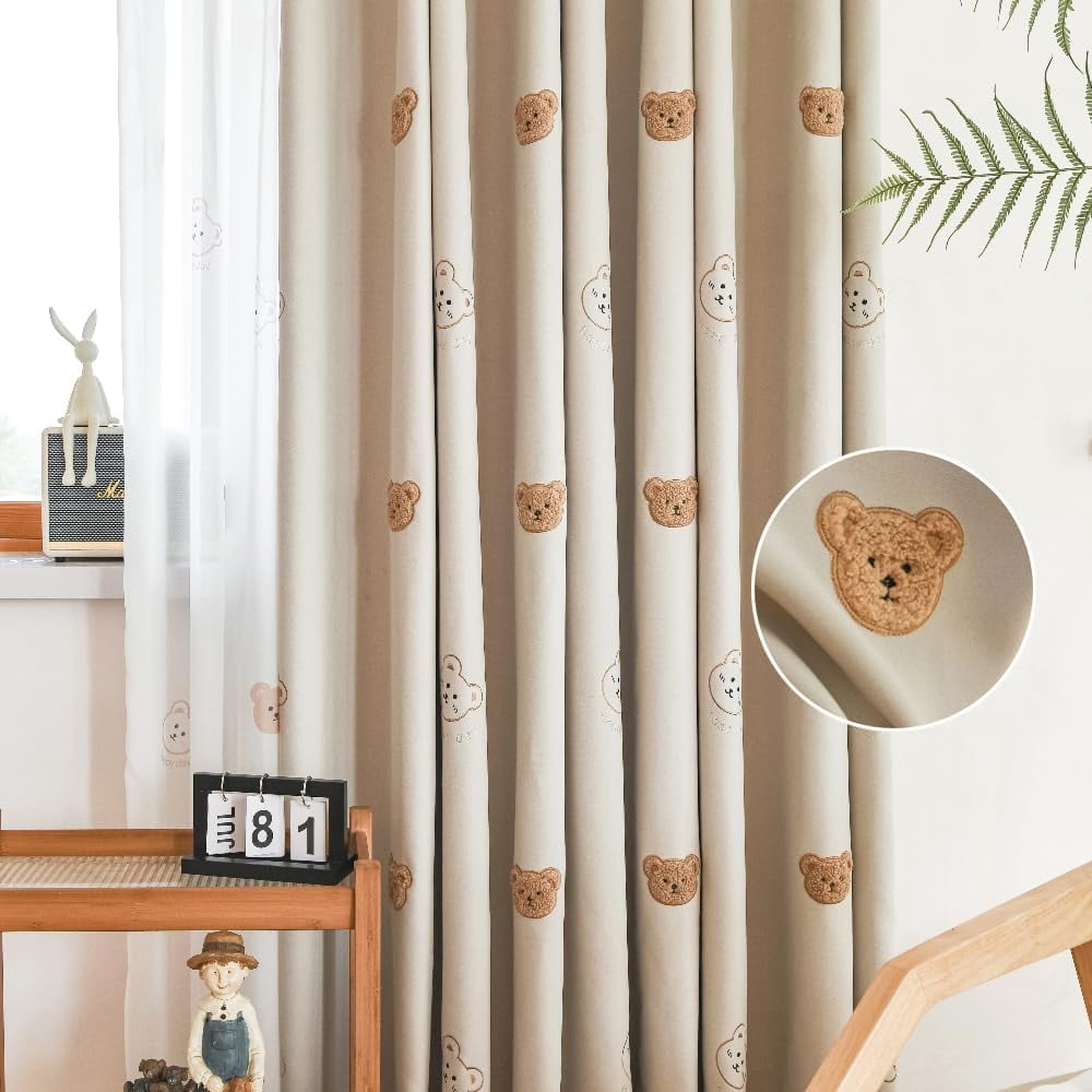 Cartoon Bears Kids Blackout Curtains for Babys Bedoom Living Room ...