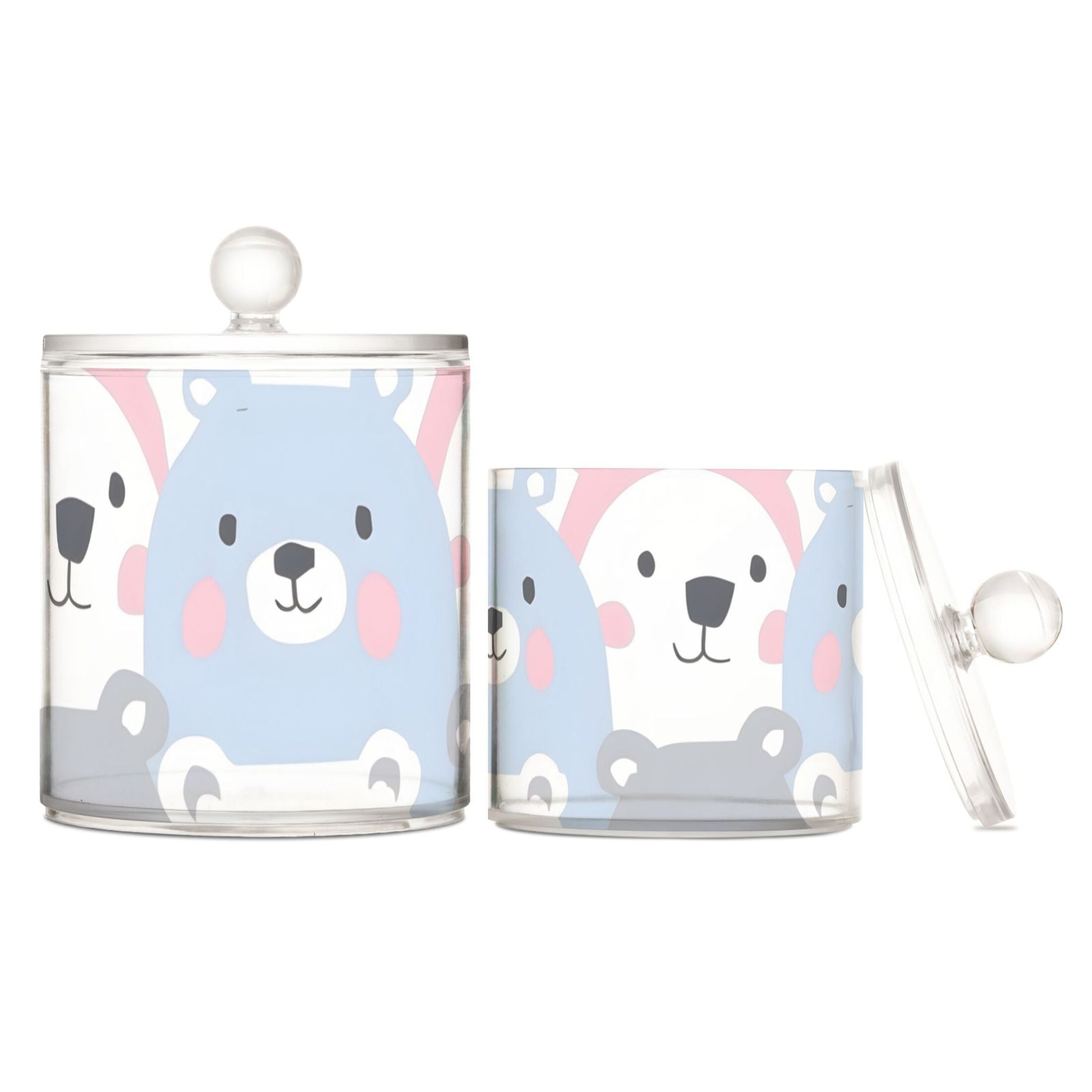Cartoon Bears in Different Colors Translucent Plastic Cans Storage ...