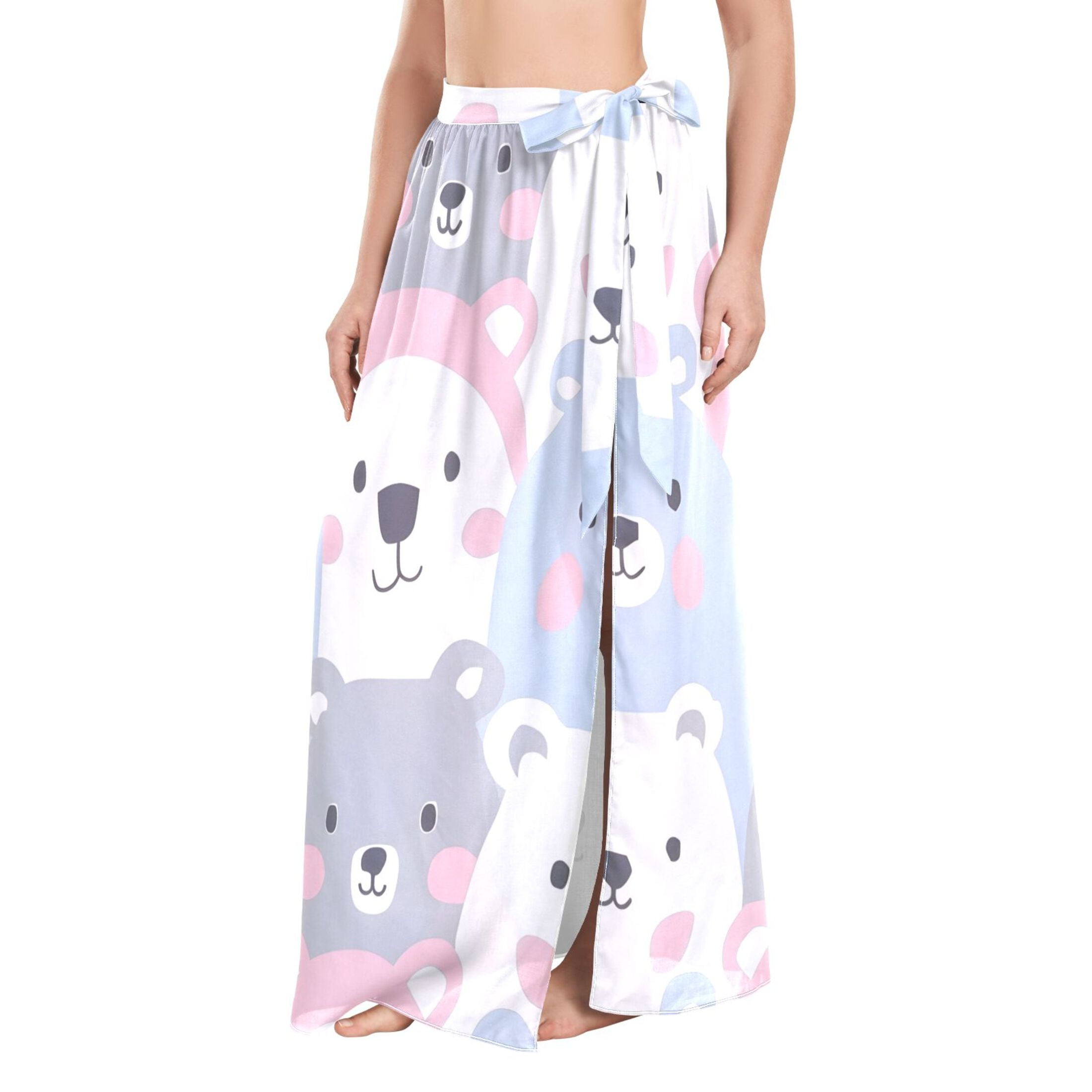 Cartoon Bears in Different Colors Women's Swimwear Cover Ups Strappy ...