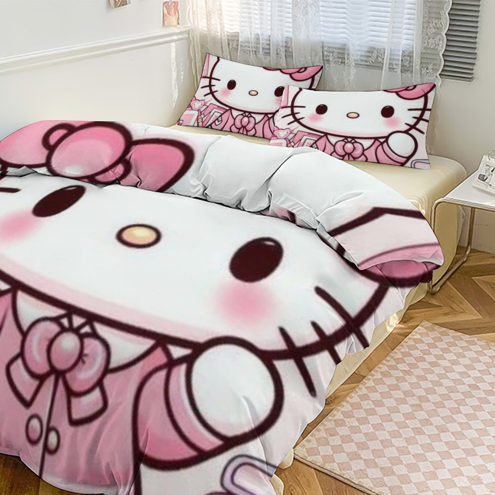 Cartoon Bedding Set HelloKitty 3-piece cotton bedding set - Walmart.com