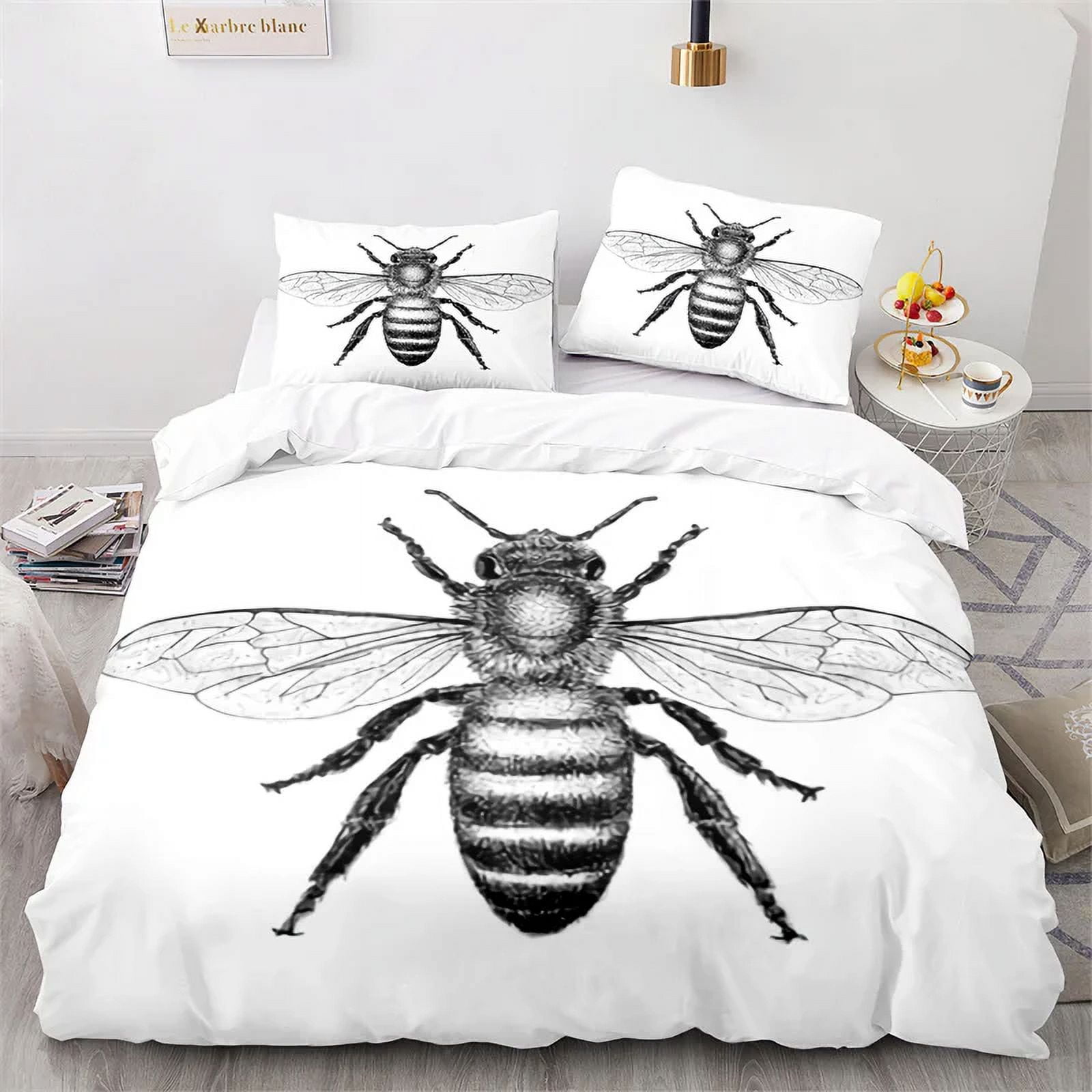 Cartoon Bee Duvet Cover Insect Hybee Bedding Set Microfiber Wild Animal ...