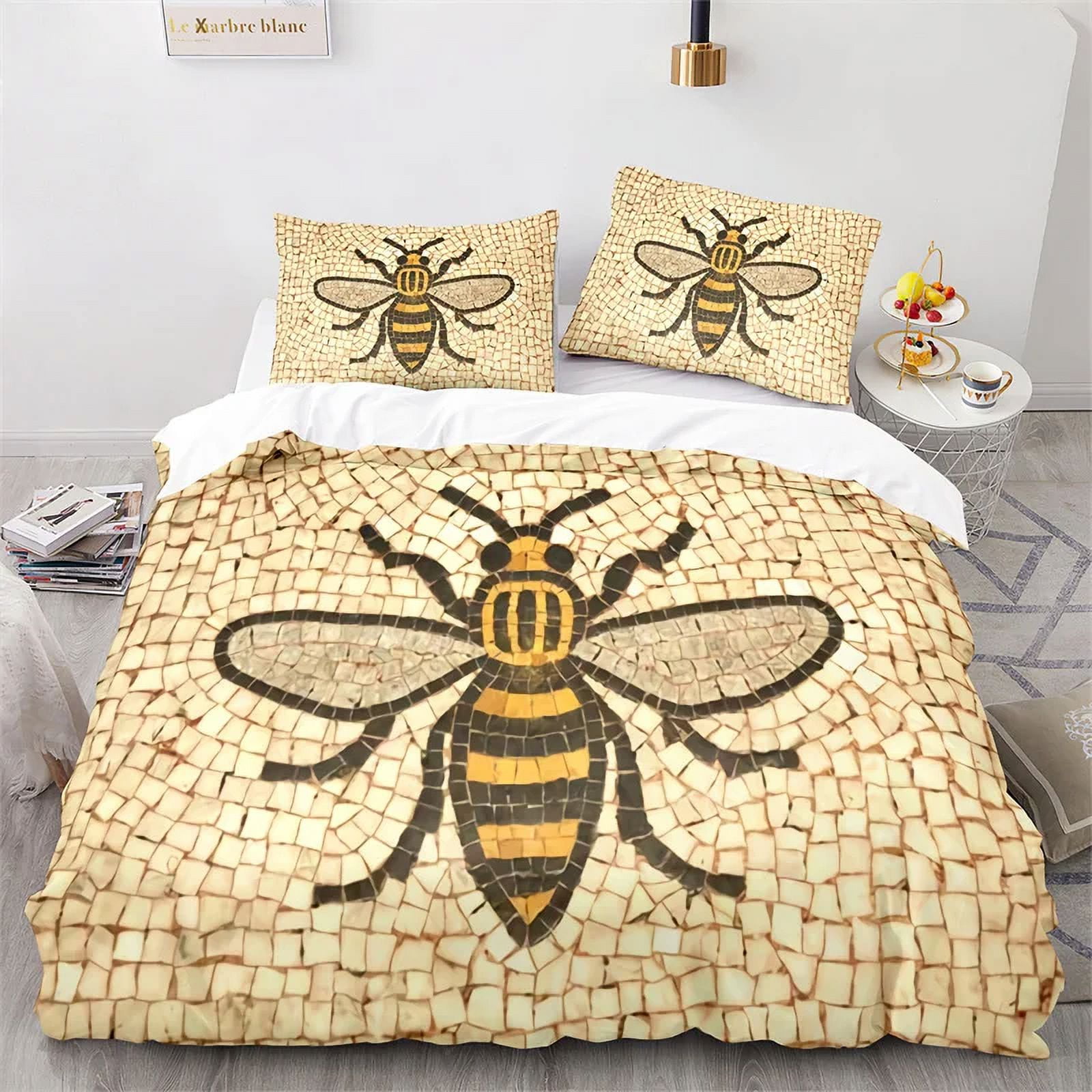 Cartoon Bee Duvet Cover Insect Hybee Bedding Set Microfiber Wild Animal ...