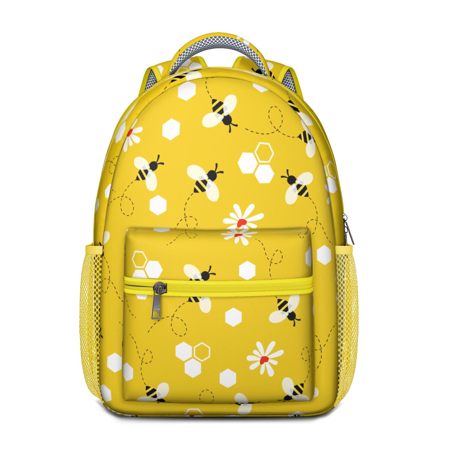 Cartoon Bee Print Student Backpack - Waterproof & Durable, Ergonomic ...