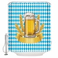 Cartoon Beer Bathroom Shower Curtains with 12 Hooks Polyester ...