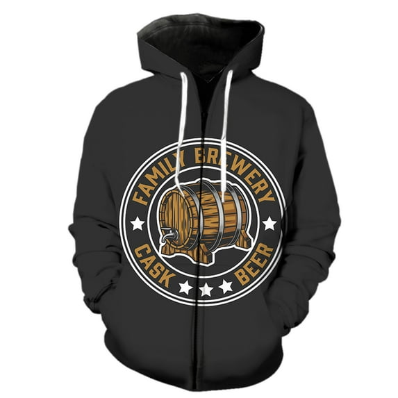 Cartoon Beer Festival Men's Zipper Hoodie Fashion Tops 3D Print Cool ...