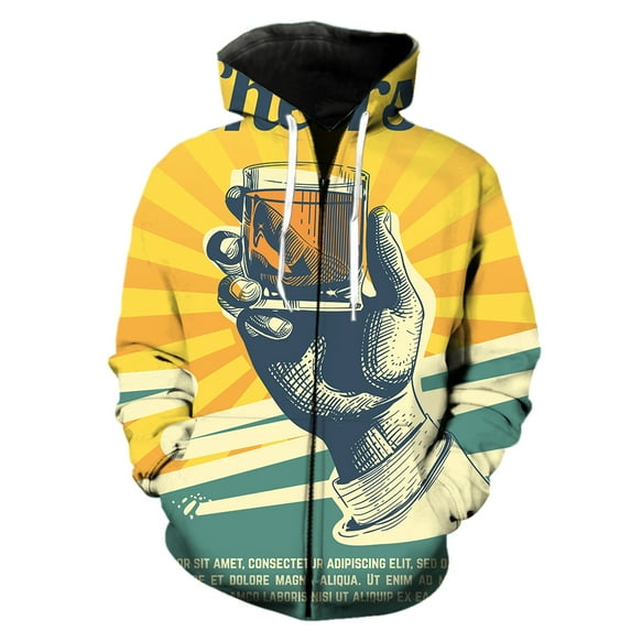 Cartoon Beer Festival Men's Zipper Hoodie Funny 2024 Hot Sale Oversized ...