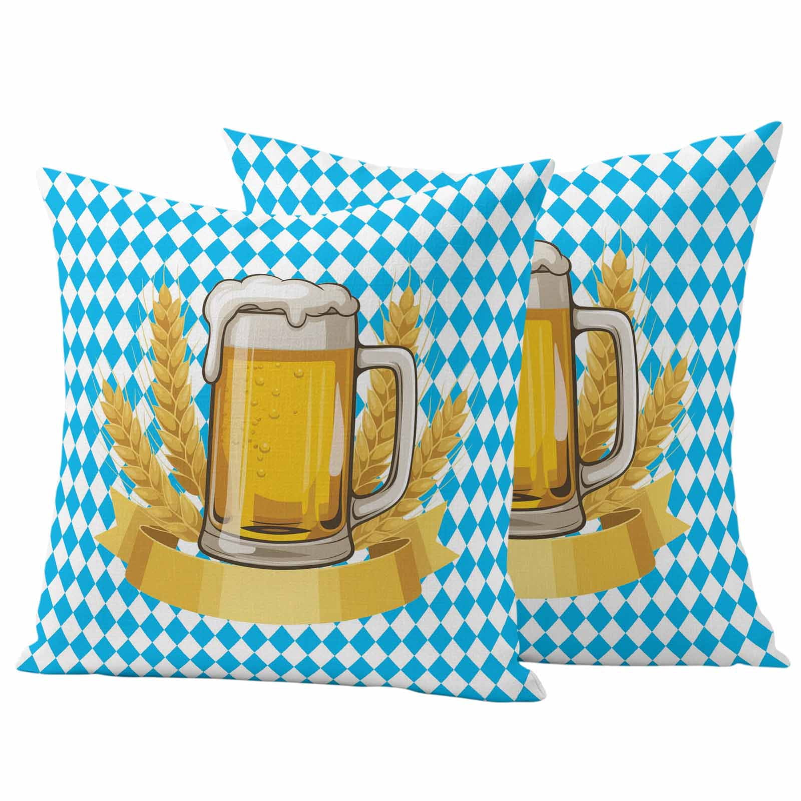 Cartoon Beer Outdoor Waterproof Pillow Covers, Funny Wheat Abstract ...