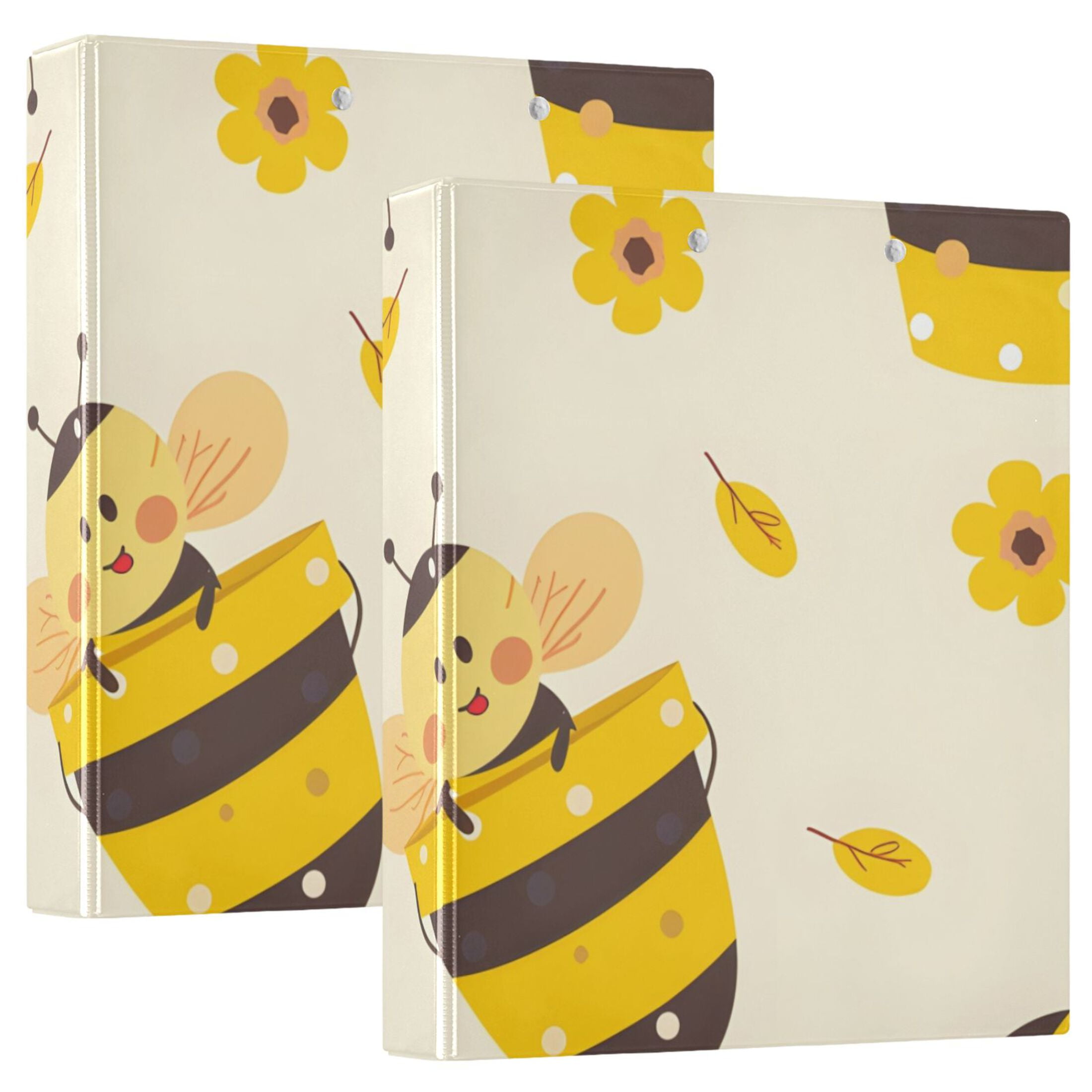 Cartoon Bees Honey 3 Ring Binders 1.5 inch Hardcover File Folders with ...