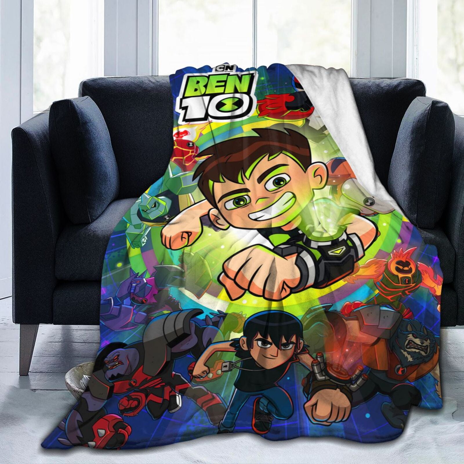 Cartoon Ben 10 Flannel Blanket Funny Ultra-Soft Micro Warm Throw Blanket Fleece Blanket For Bed ...