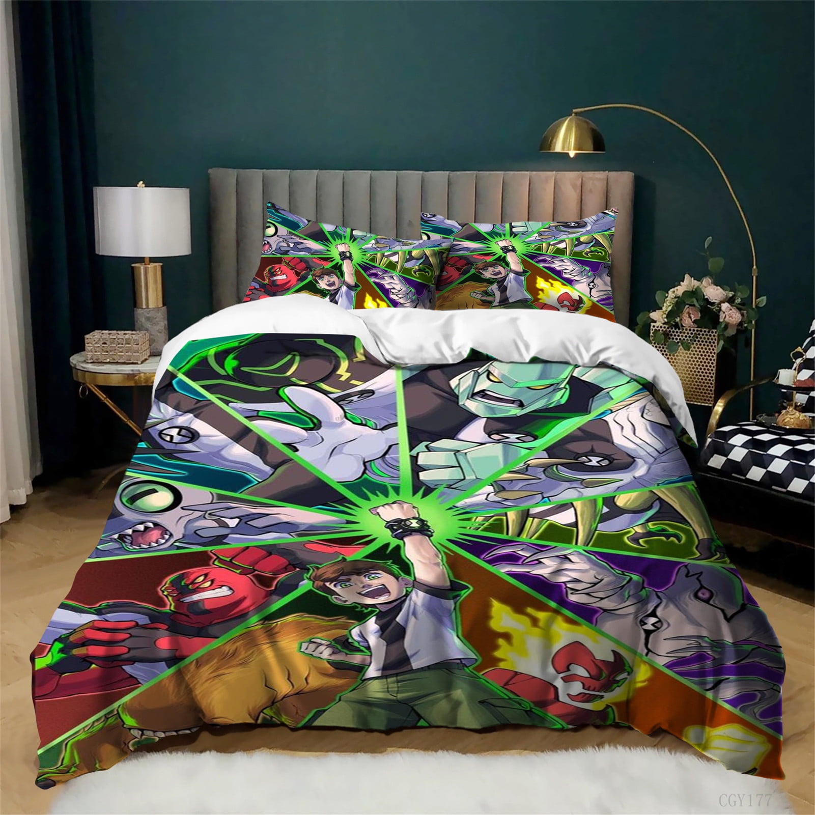 Cartoon Ben Duvet Cover Set Ultra Soft Breathable Bedding Set Queen ...