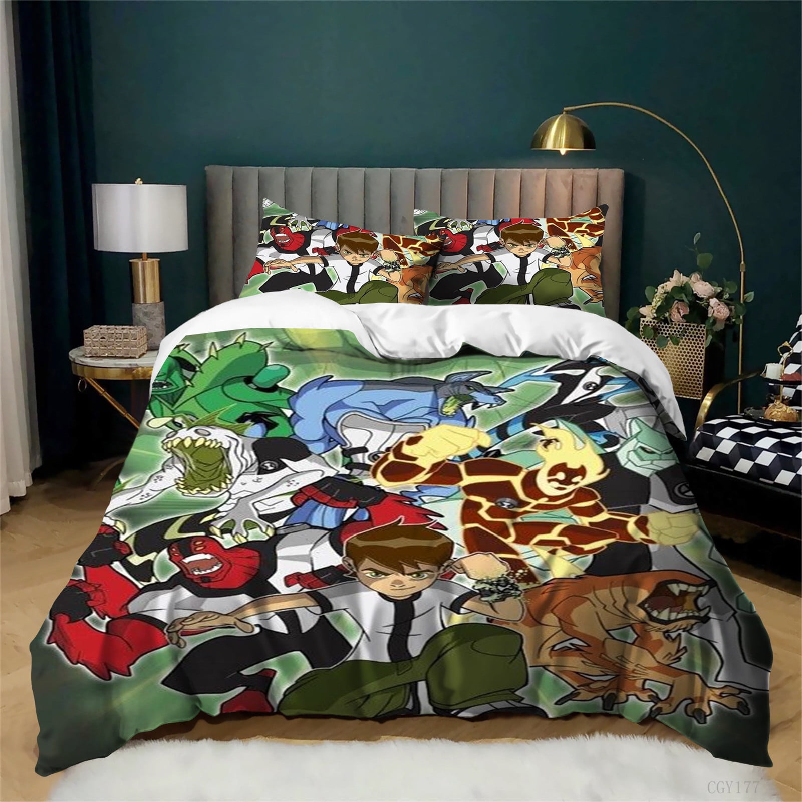 Cartoon Ben Duvet Cover Set Ultra Soft Breathable Bedding Set Queen ...