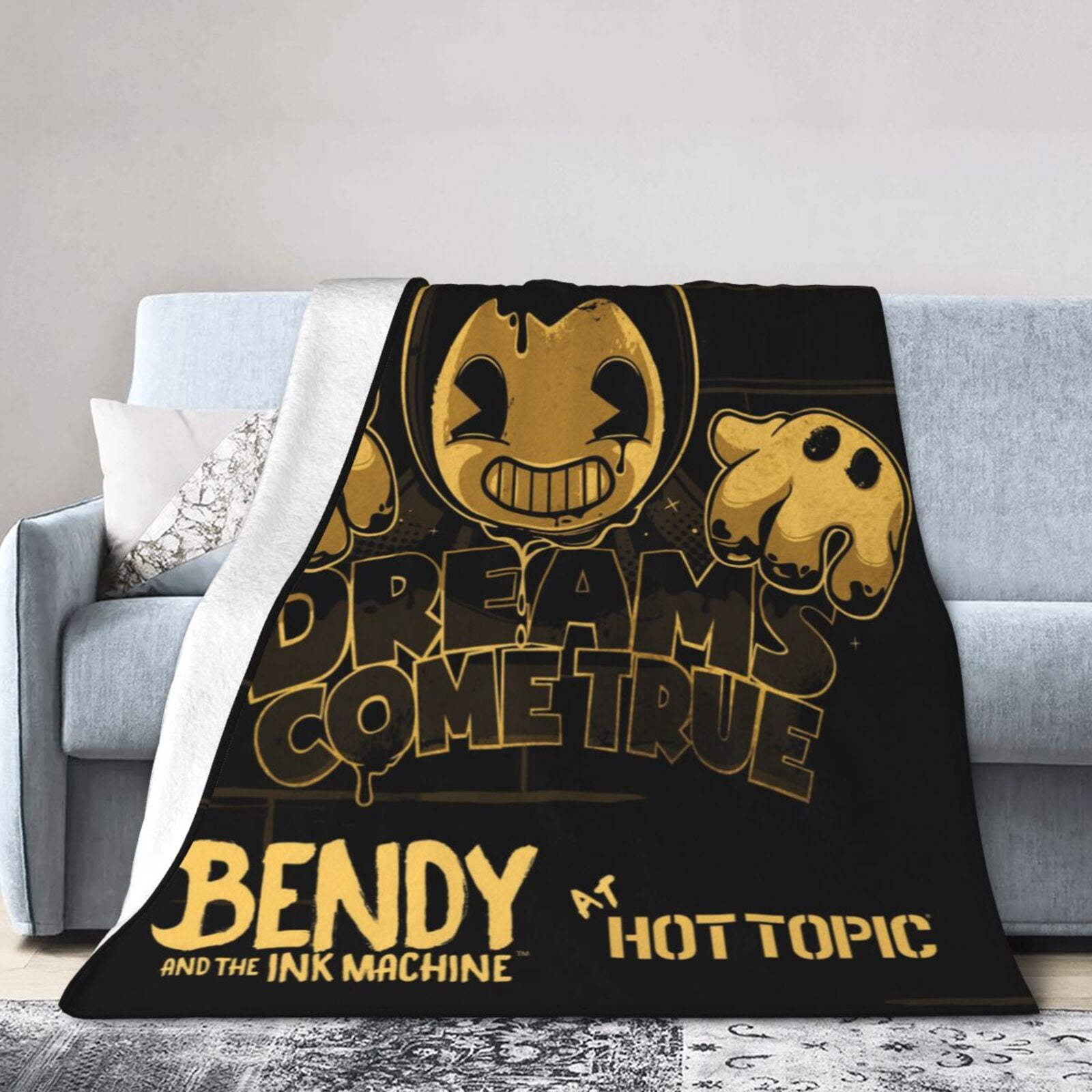 Cartoon Bendy And The Ink Machine Flannel Blanket Funny Ultra-Soft ...