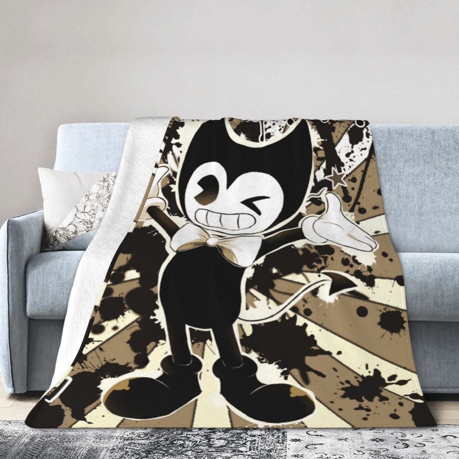 Cartoon Bendy And The Ink Machine Flannel Blanket Funny Ultra-Soft ...