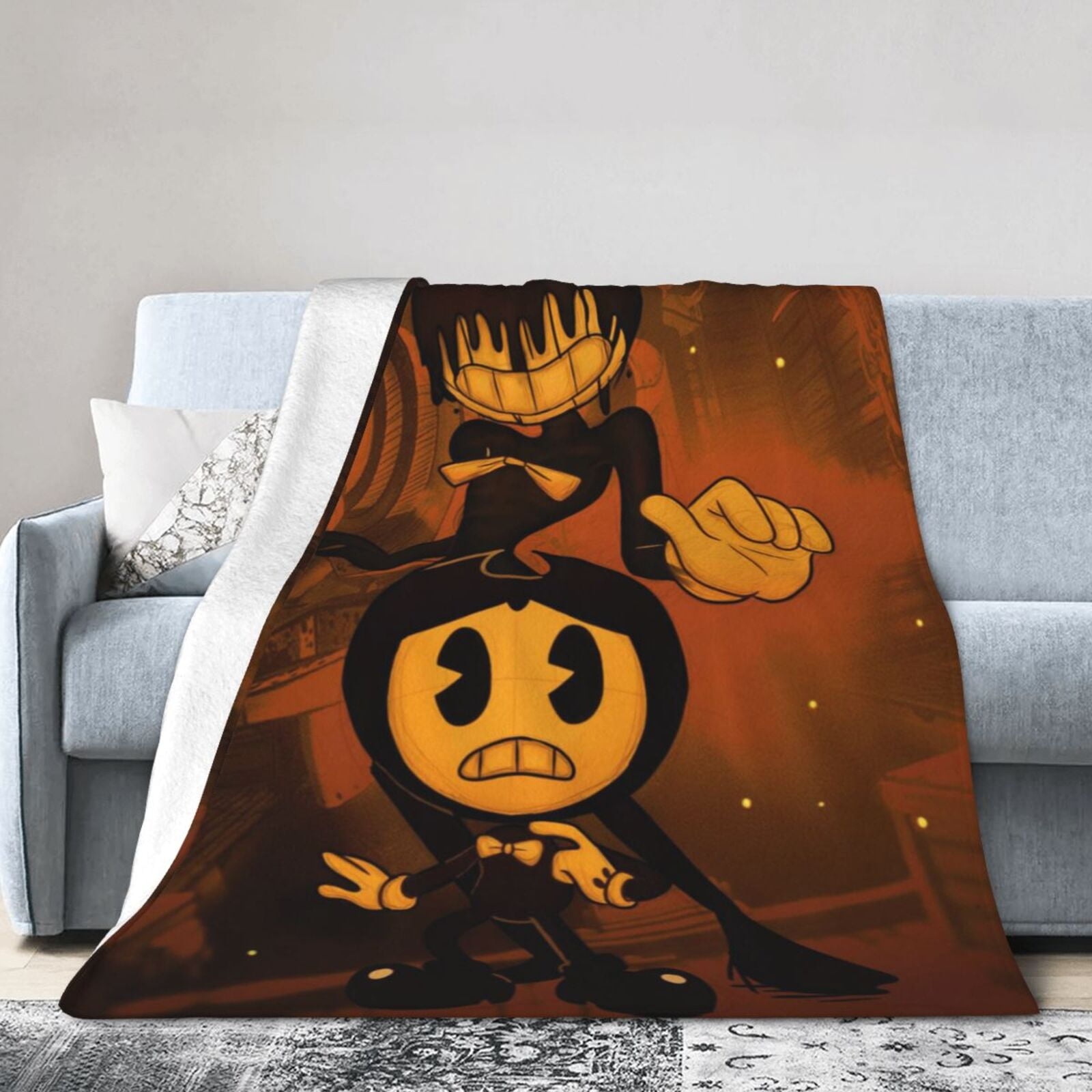 Cartoon Bendy And The Ink Machine Flannel Blanket Funny Ultra-Soft ...