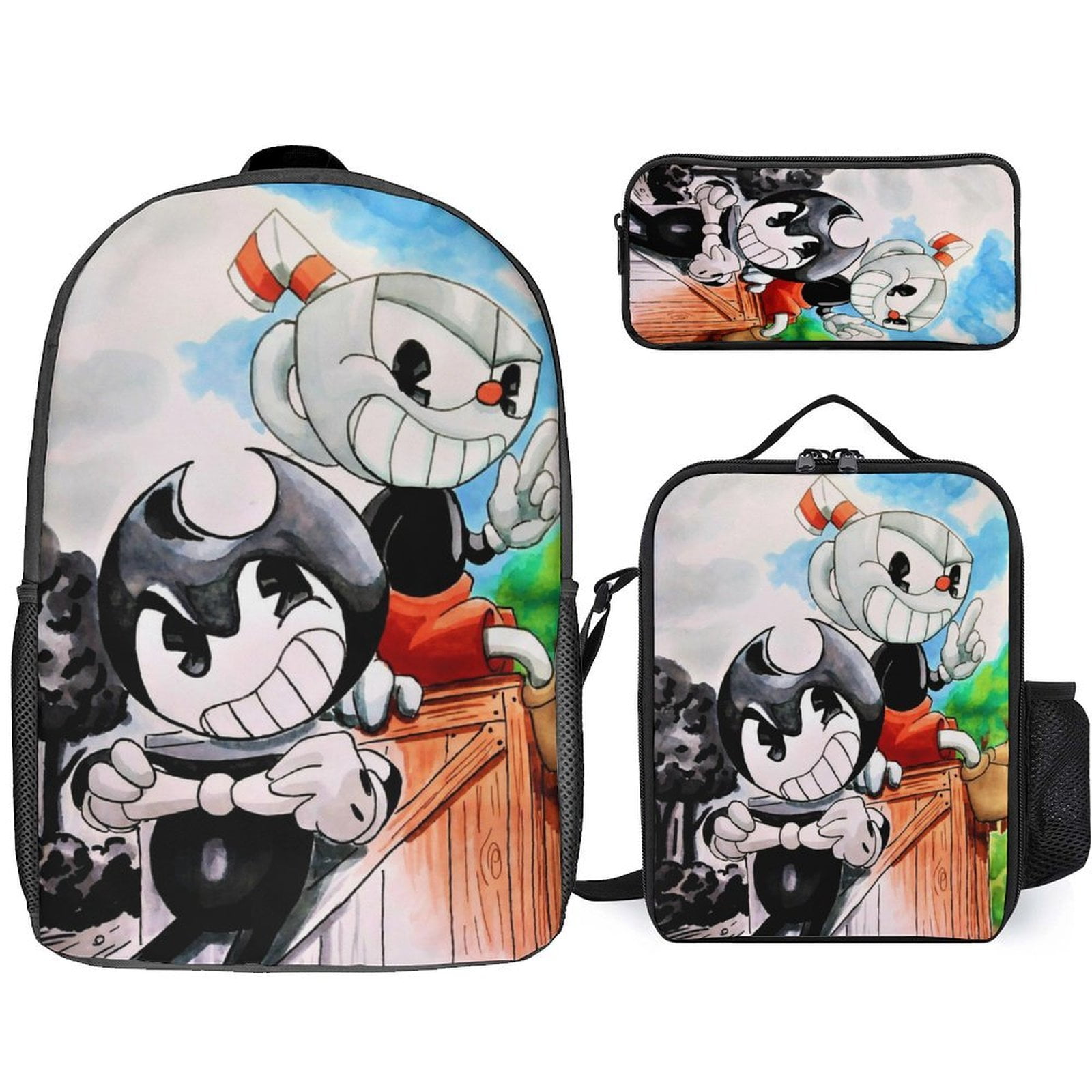 Cartoon Bendy And The Ink Machine 3Pcs Game Backpack Set, 17Inch ...