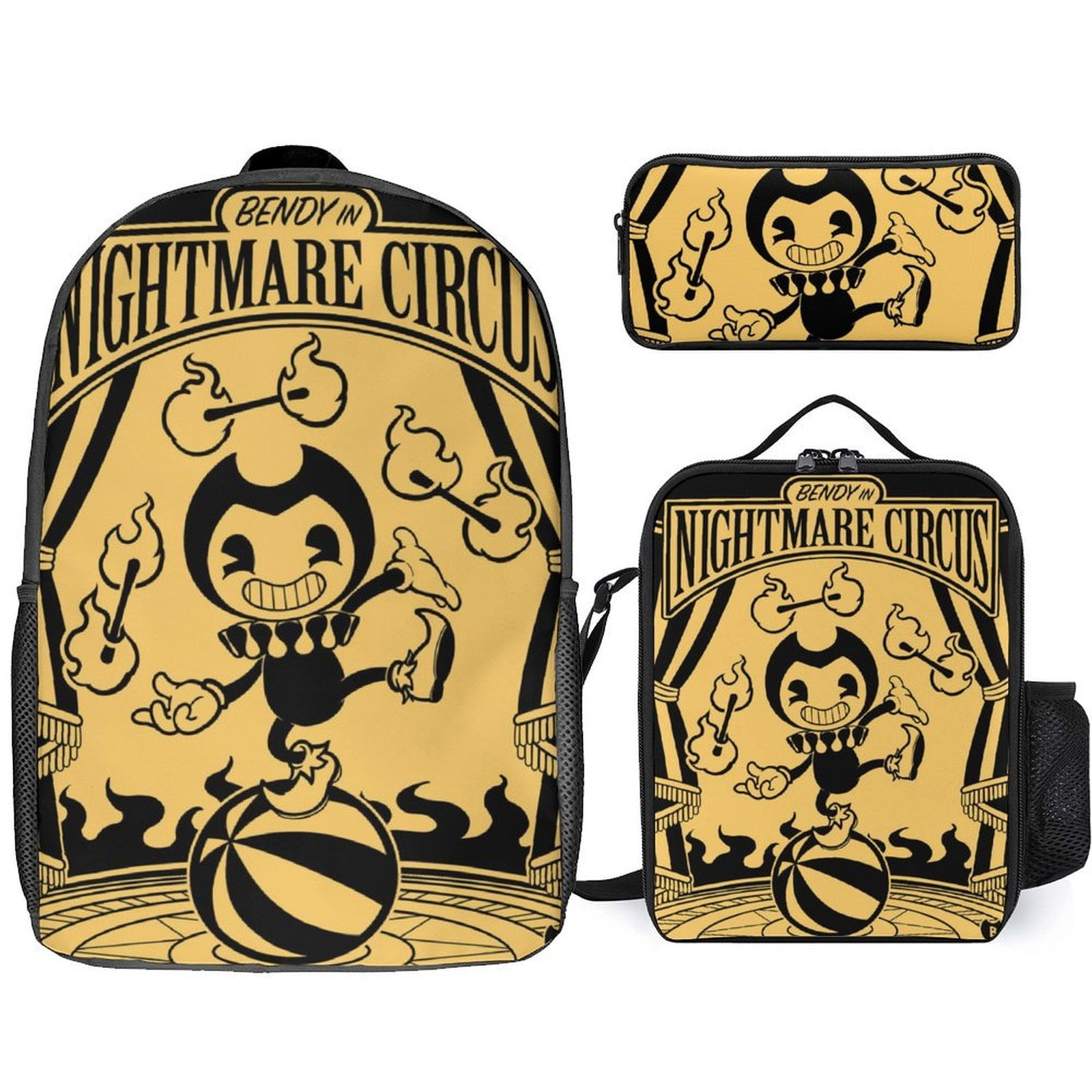 Cartoon Bendy And The Ink Machine 3Pcs Game Backpack Set, 17Inch ...