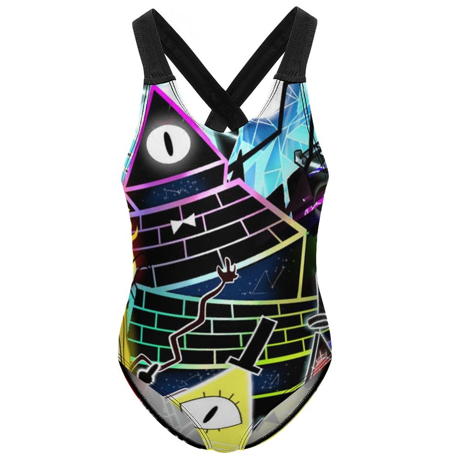 Cartoon Bill Cipher Gravity Falls Children's One-piece Swimsuit Summer ...