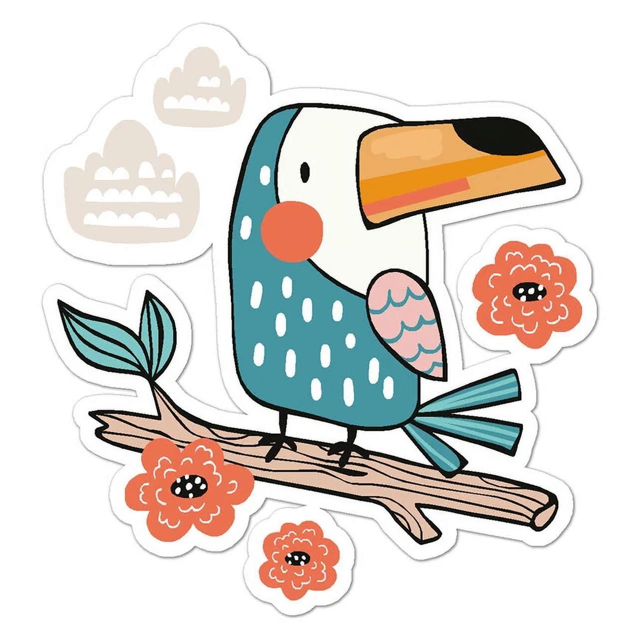 Cartoon Bird Toucan Sticker Indoor Outdoor Phone Decal Water Bottle ...