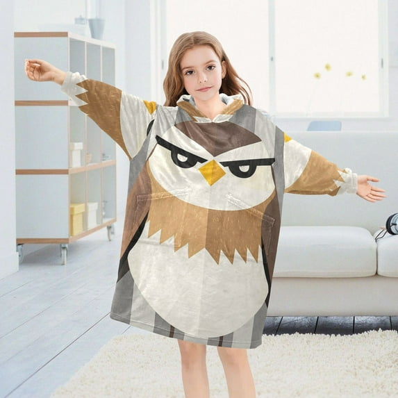 Cartoon Bird in Stripe Oversized Wearable Blanket Hoodie Sweatshirt ...
