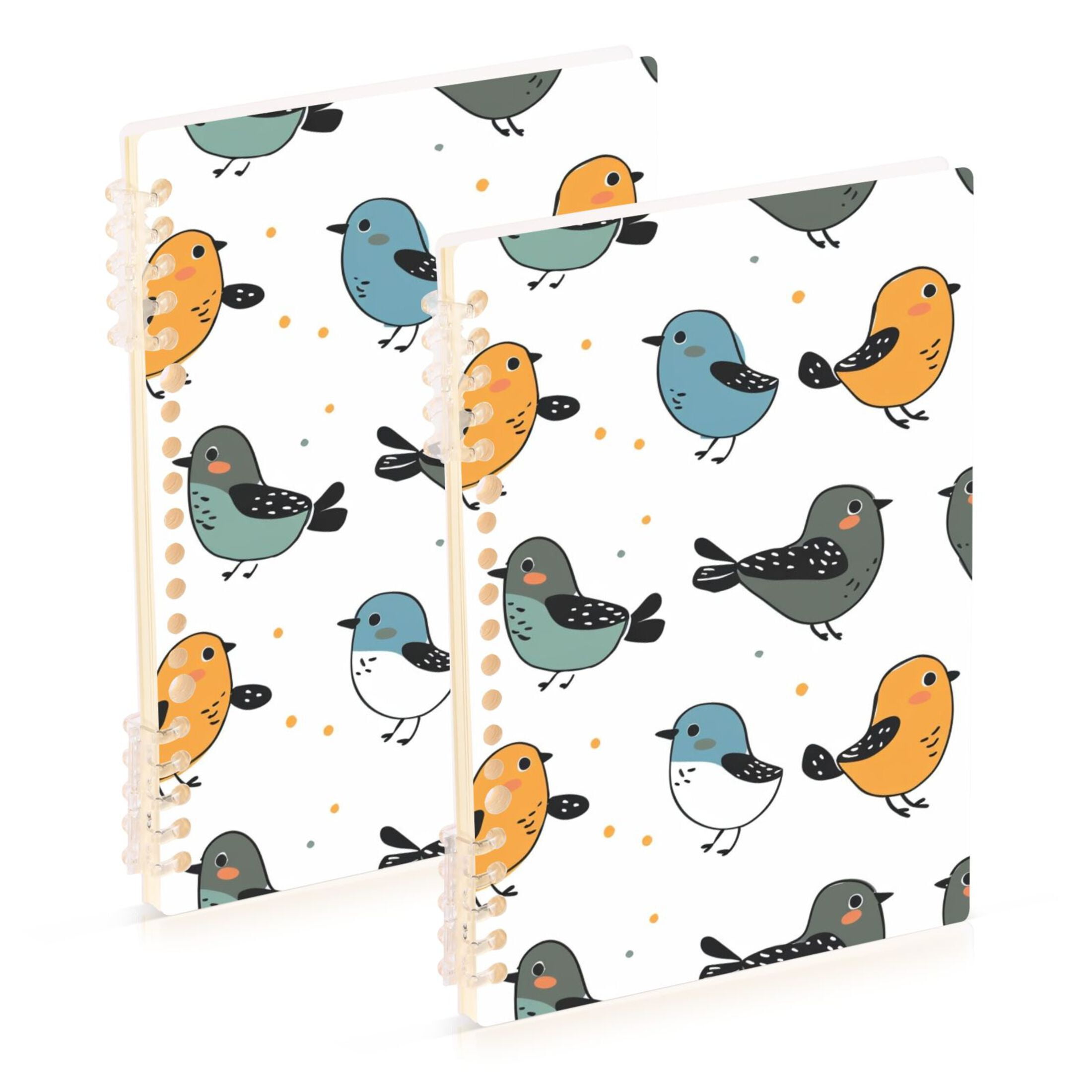 Cartoon Birds and Dots Notebooks 2 Pcs 1-subject Journal 60 Sheets A5 ...
