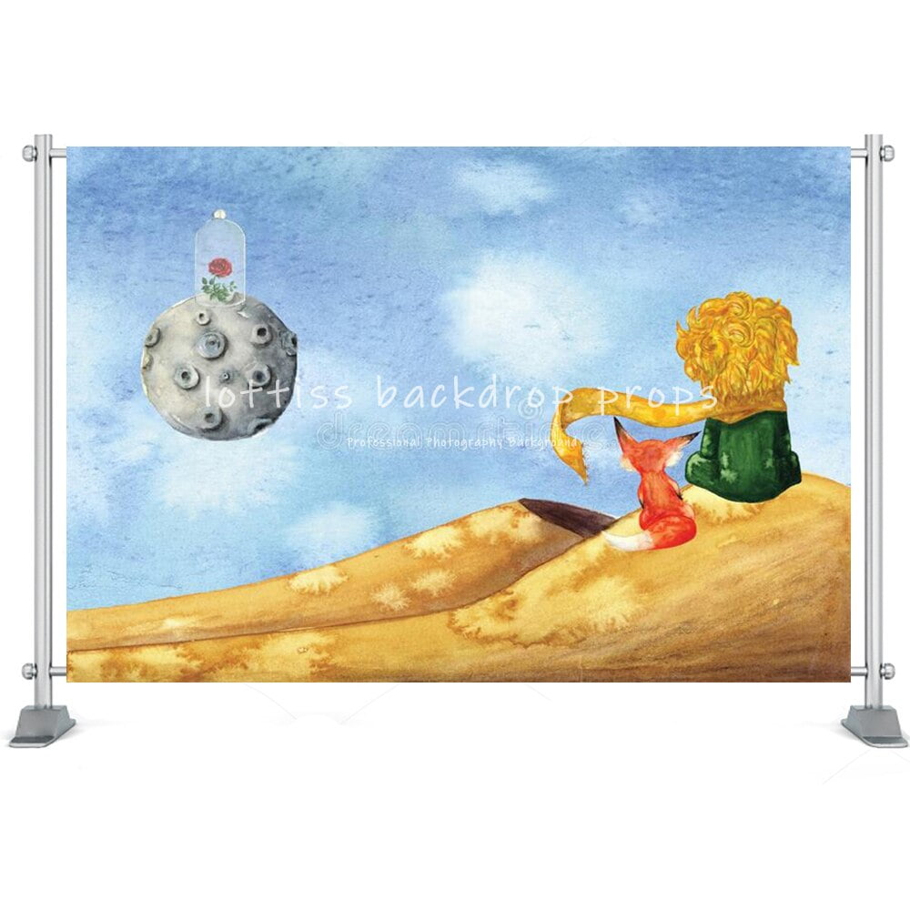 Cartoon Birthday Backdrop Kids Boy Baby Photocall Rose Moon Bakckground ...