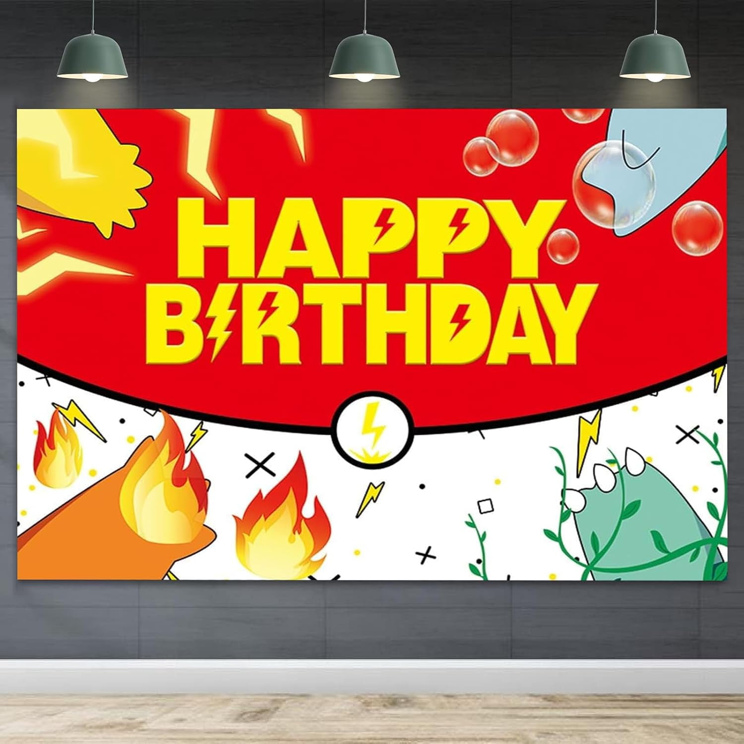 Cartoon Birthday Backdrop for Kids Birthday Party Supplies Red and ...