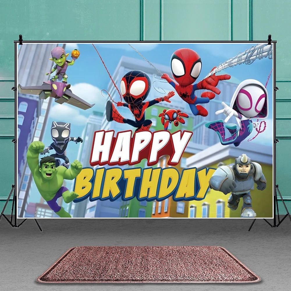 Cartoon Birthday Decorations,Spider Backdrops for Party Decorations ...