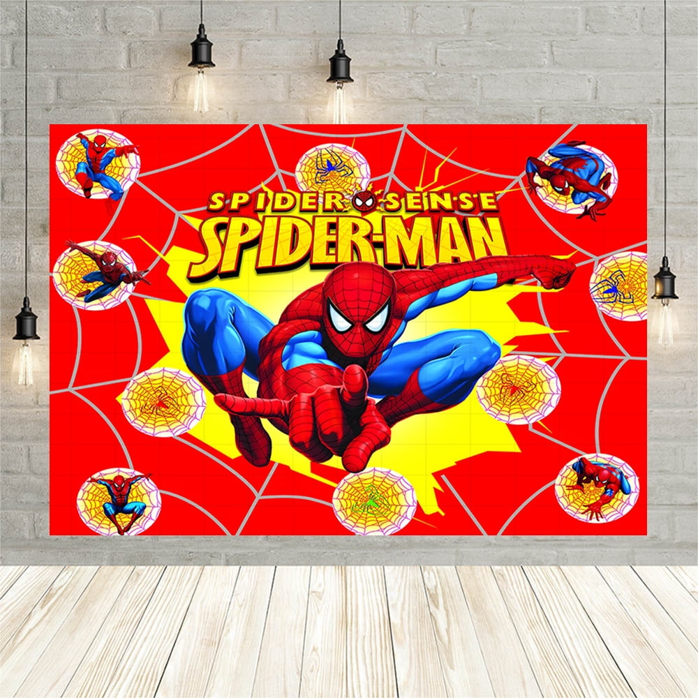 Cartoon Birthday Decorations,Spider Backdrops for Party Decorations ...
