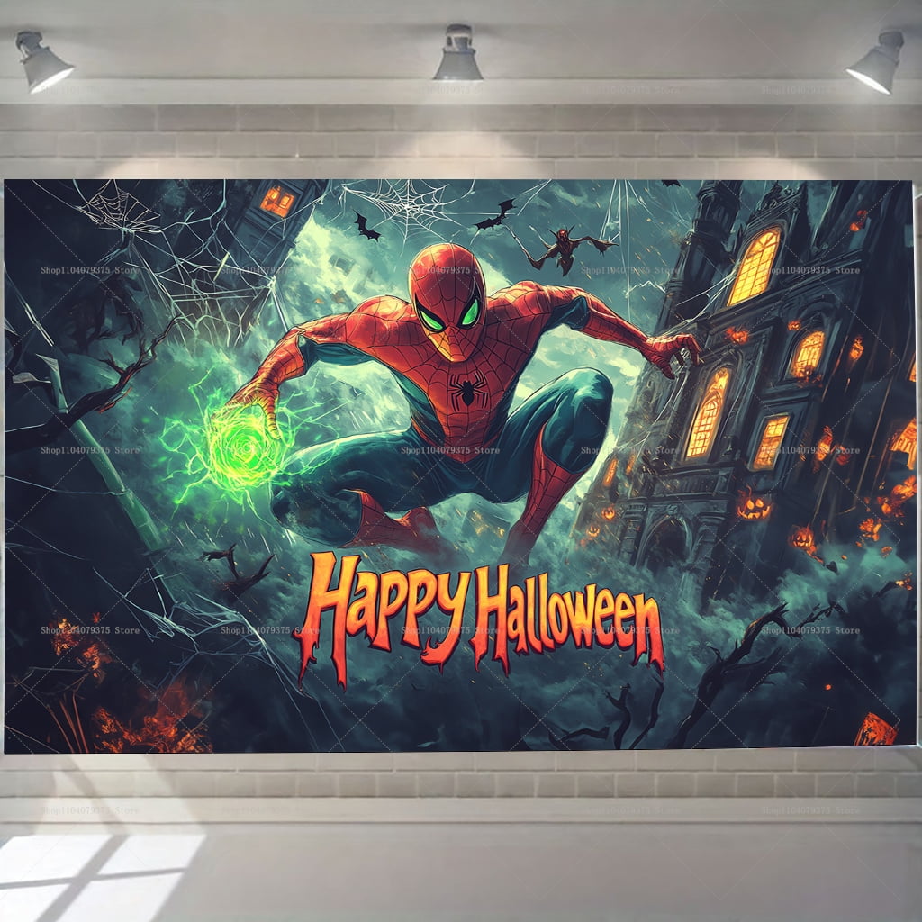 Cartoon Birthday Decorations,Spider Backdrops for Party Decorations ...