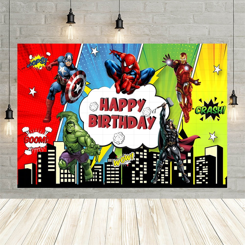 Cartoon Birthday Decorations,Spider Backdrops for Party Decorations ...