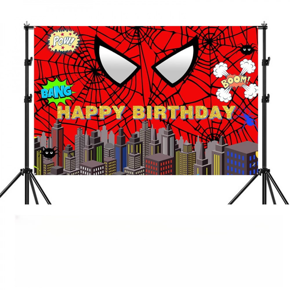 Cartoon Birthday Decorations,Spider Backdrops for Party Decorations ...