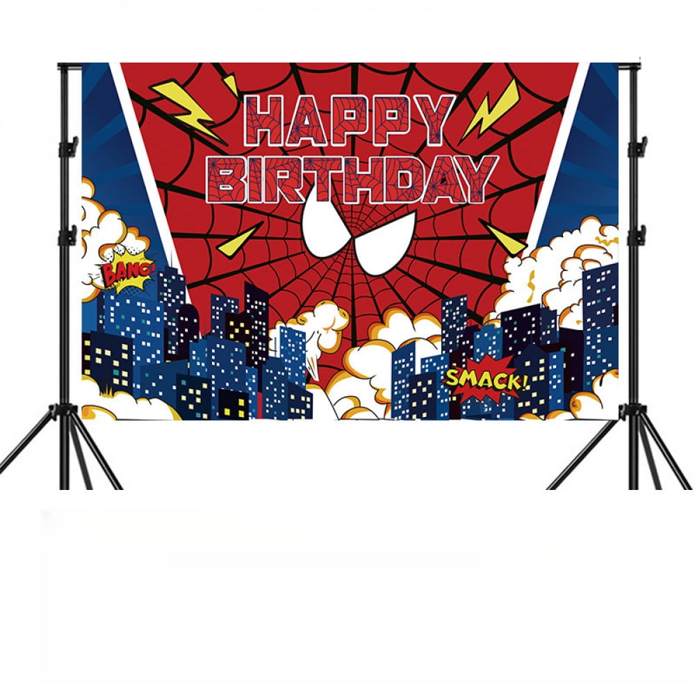 Cartoon Birthday Decorations,Spider Backdrops for Party Decorations ...