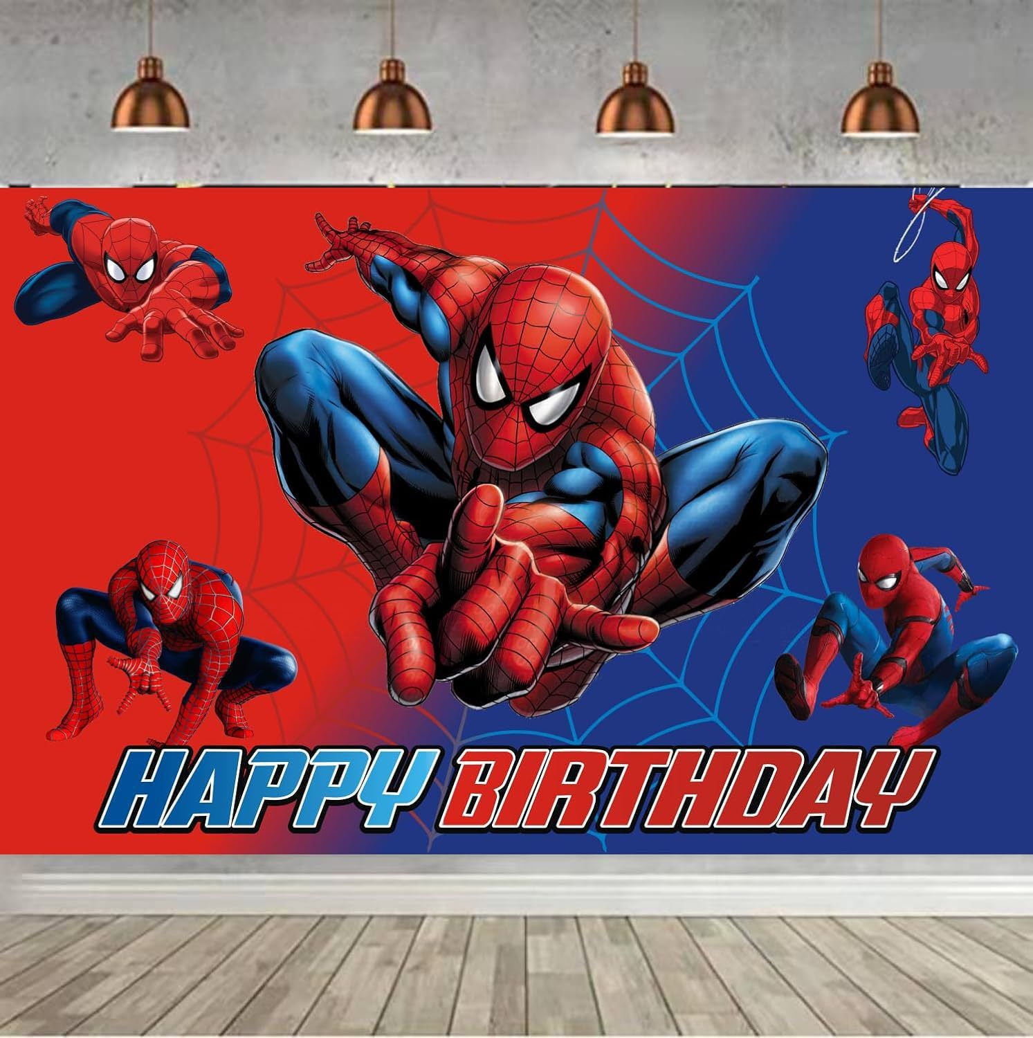 Cartoon Birthday Decorations,Spider Backdrops for Party Decorations ...