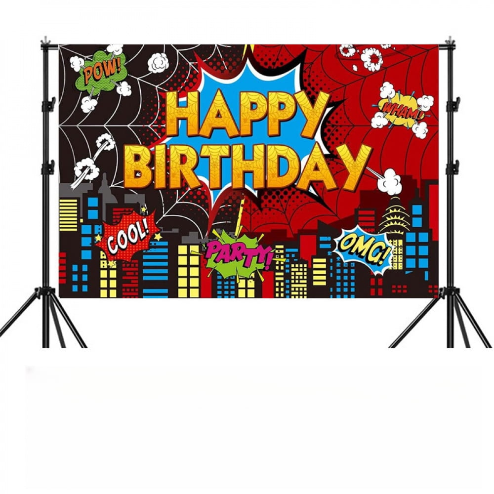 Cartoon Birthday Decorations,Spider Backdrops for Party Decorations ...