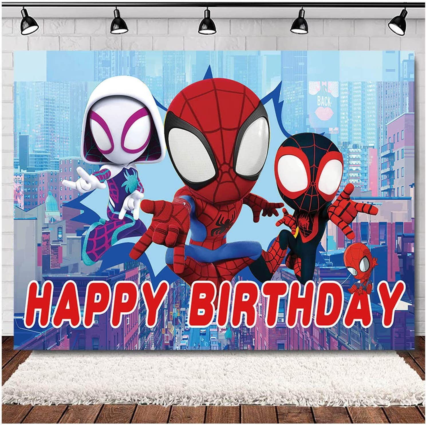 Cartoon Birthday Decorations,Spider Backdrops for Party Decorations ...