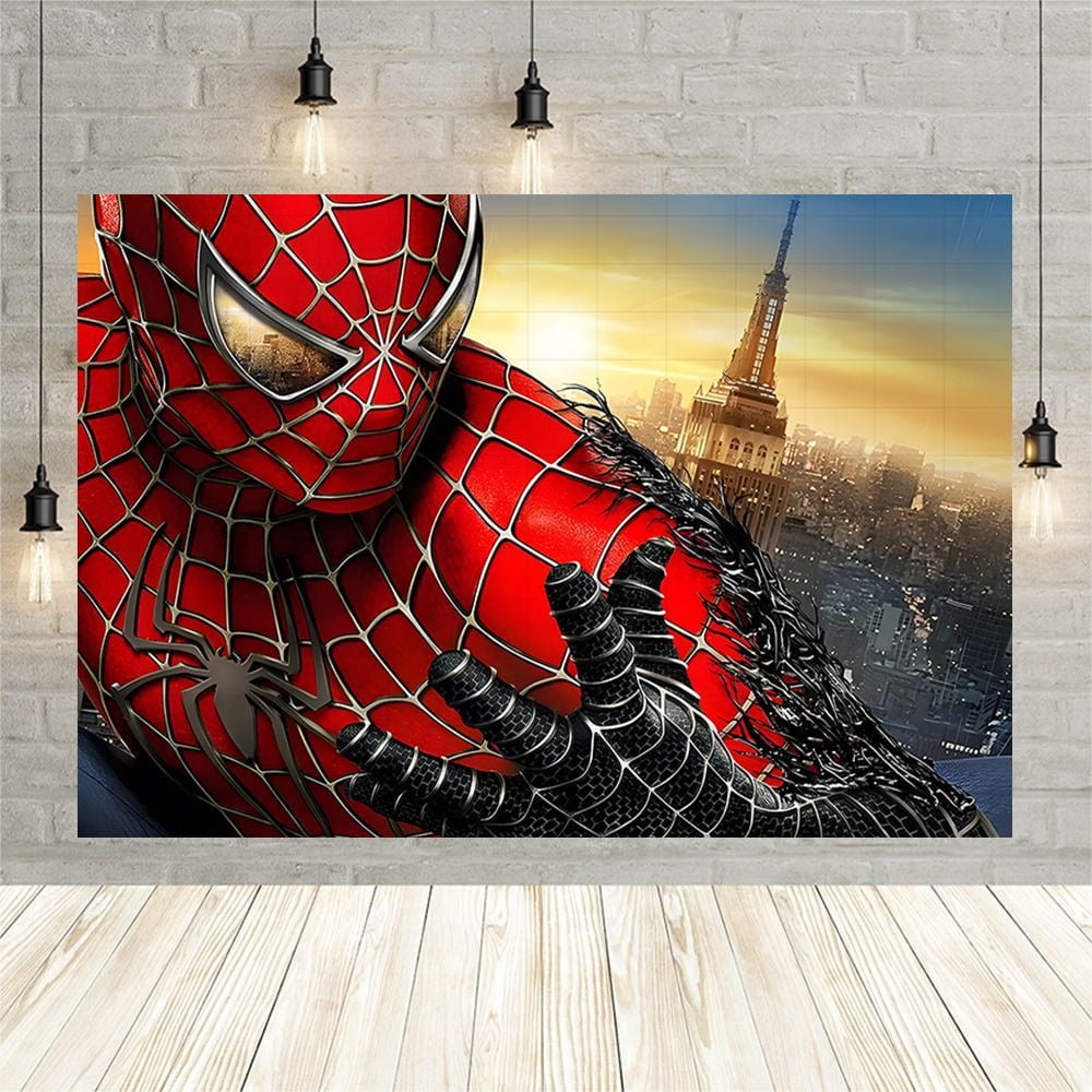 Cartoon Birthday Decorations,Spider Backdrops for Party Decorations ...