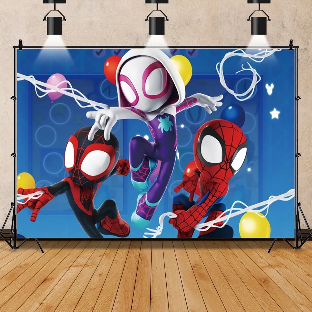 Cartoon Birthday Decorations,Spider Backdrops for Party Decorations ...