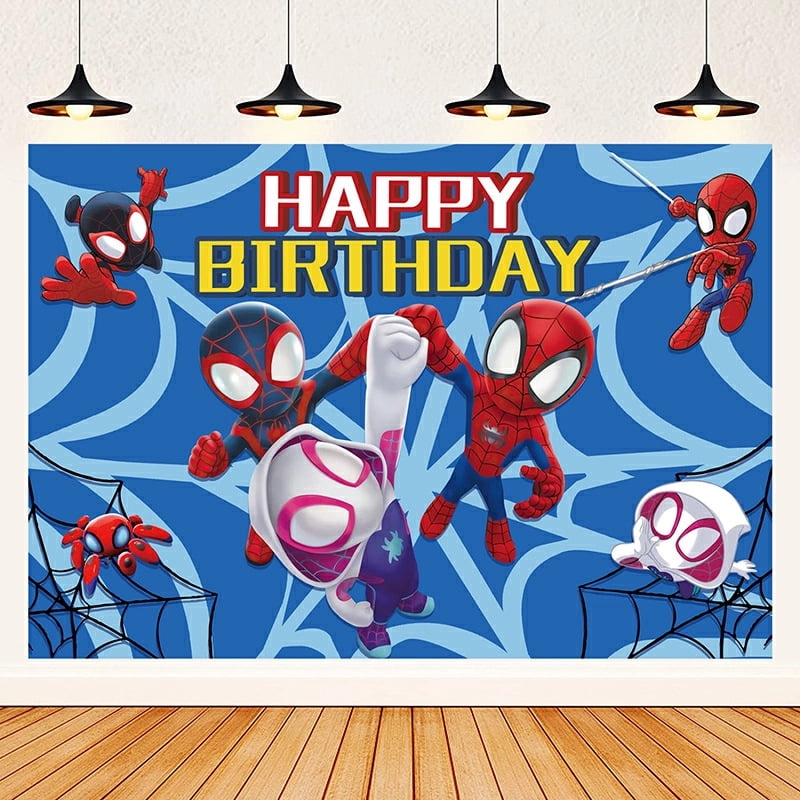 Cartoon Birthday Decorations,Spider Backdrops for Party Decorations ...