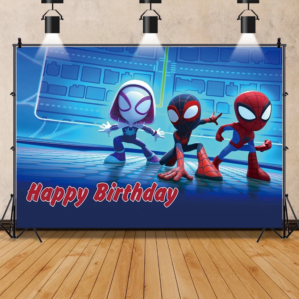 Cartoon Birthday Decorations,Spider Backdrops for Party Decorations ...