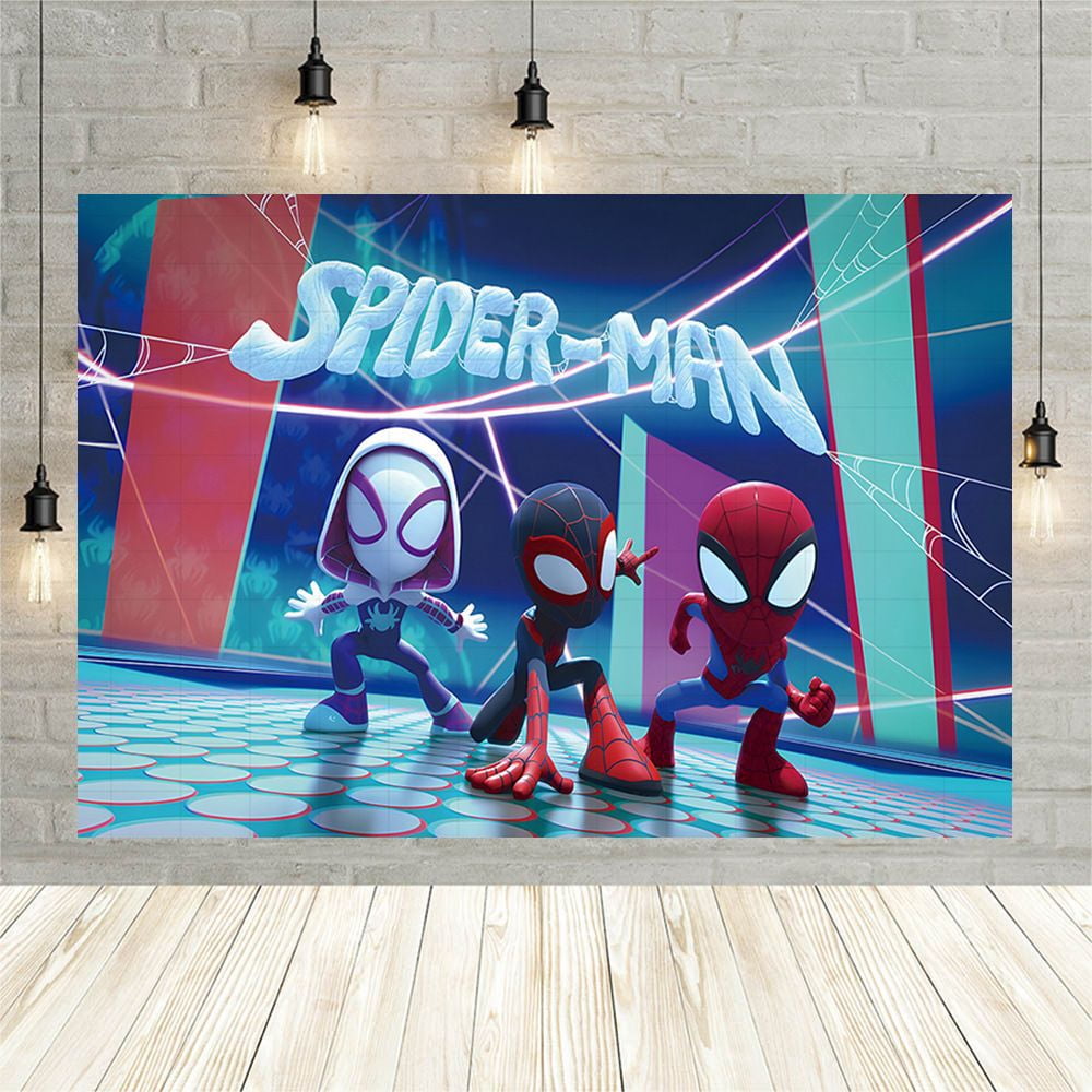 Cartoon Birthday Decorations,Spider Backdrops for Party Decorations ...