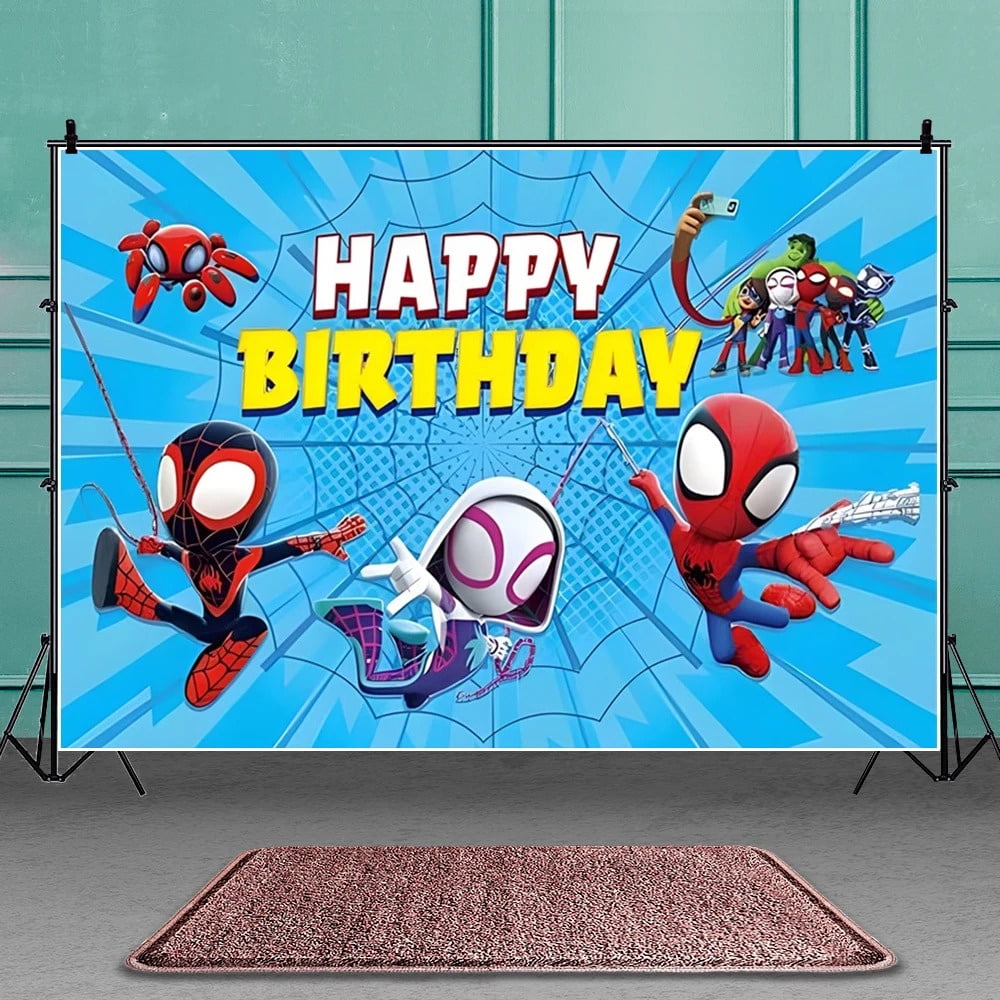 Cartoon Birthday Decorations,Spider Backdrops for Party Decorations ...