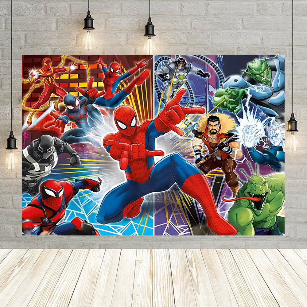 Cartoon Birthday Decorations,Spider Backdrops for Party Decorations ...