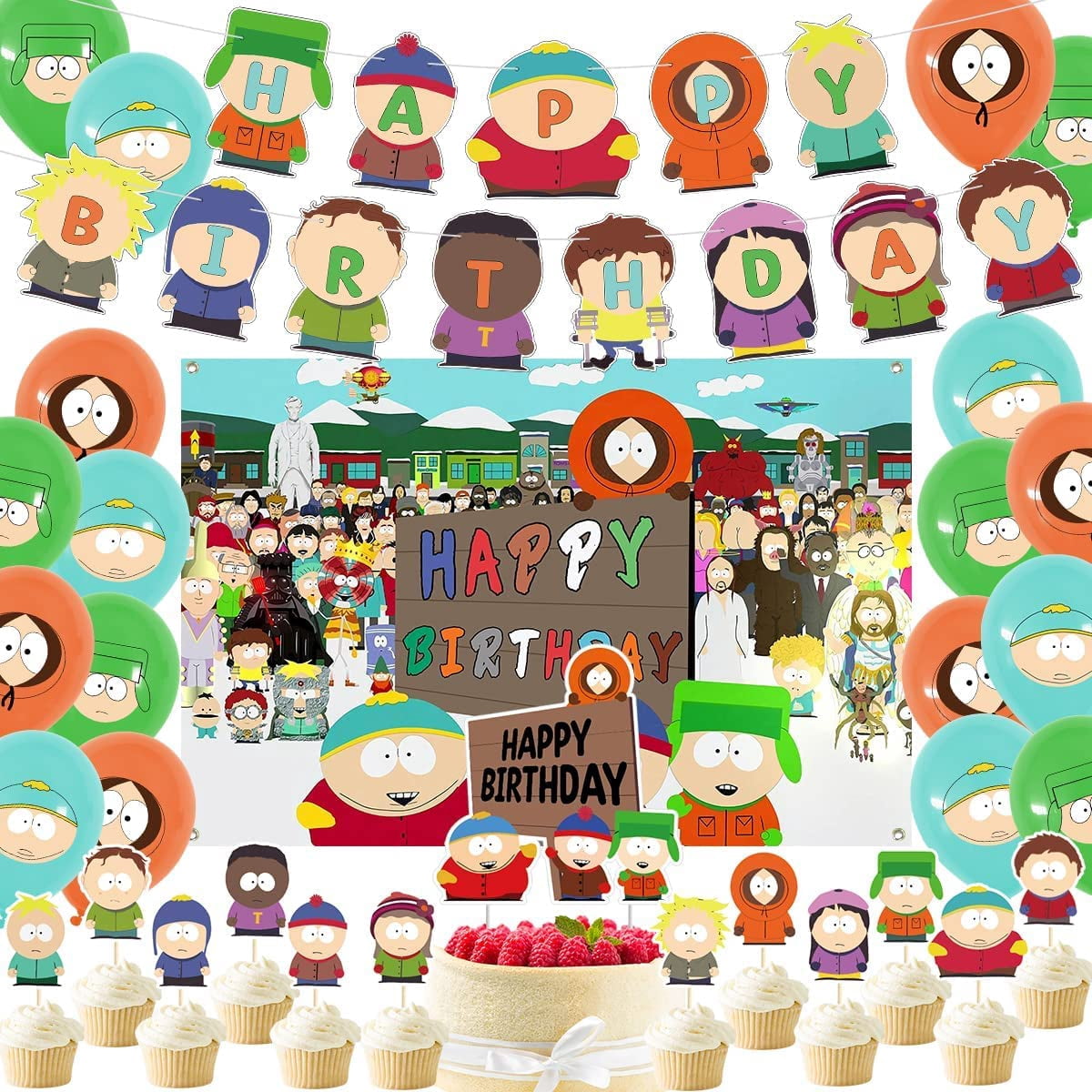 Cartoon Birthday Party Decorations CM31 Cute Party Supplies Kit Party ...