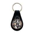 Cartoon Black And White Cats Metal Black Leather Keychain - Walmart.com