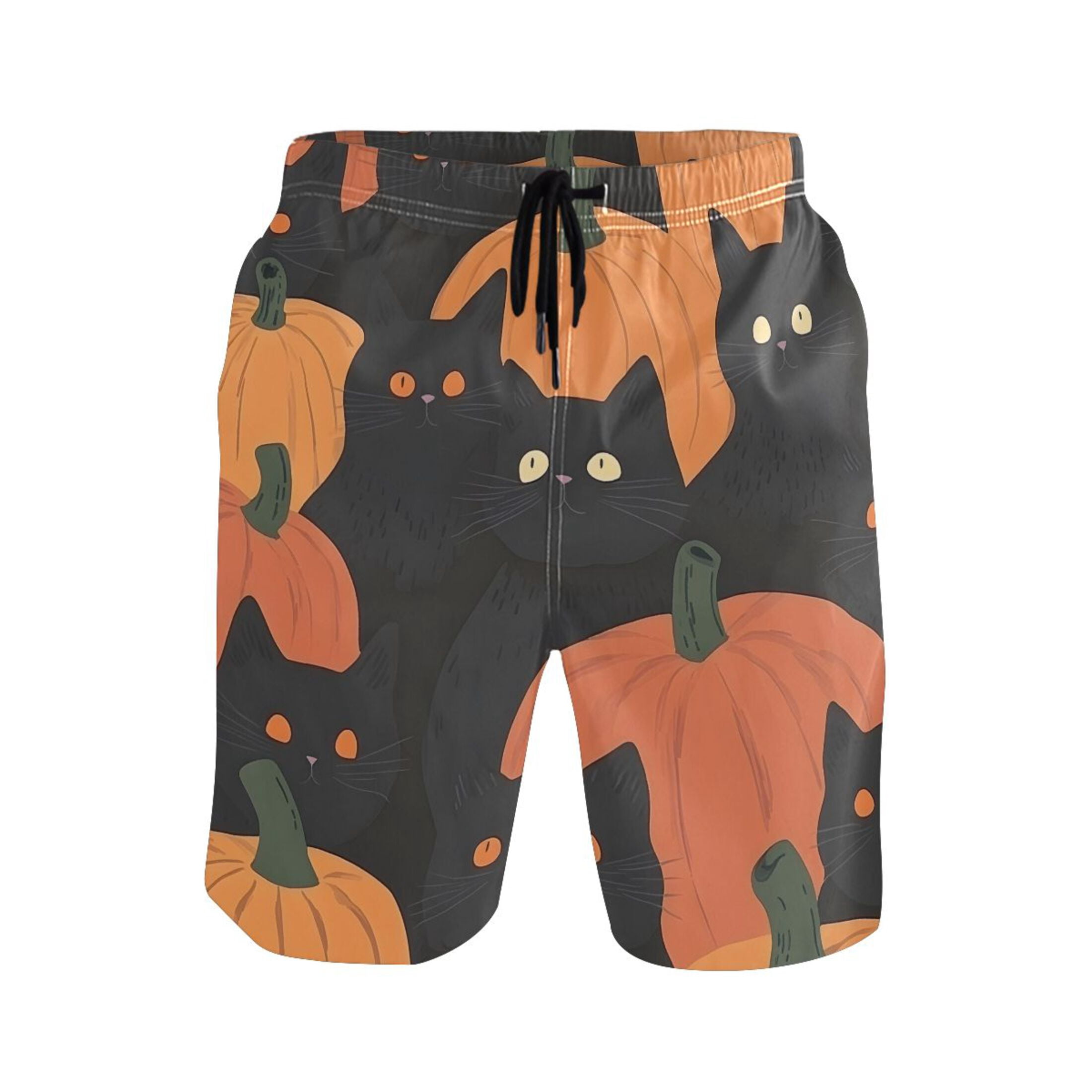 Cartoon Black Cat Pattern Design Mens Swim Trunks Quick Dry Board ...