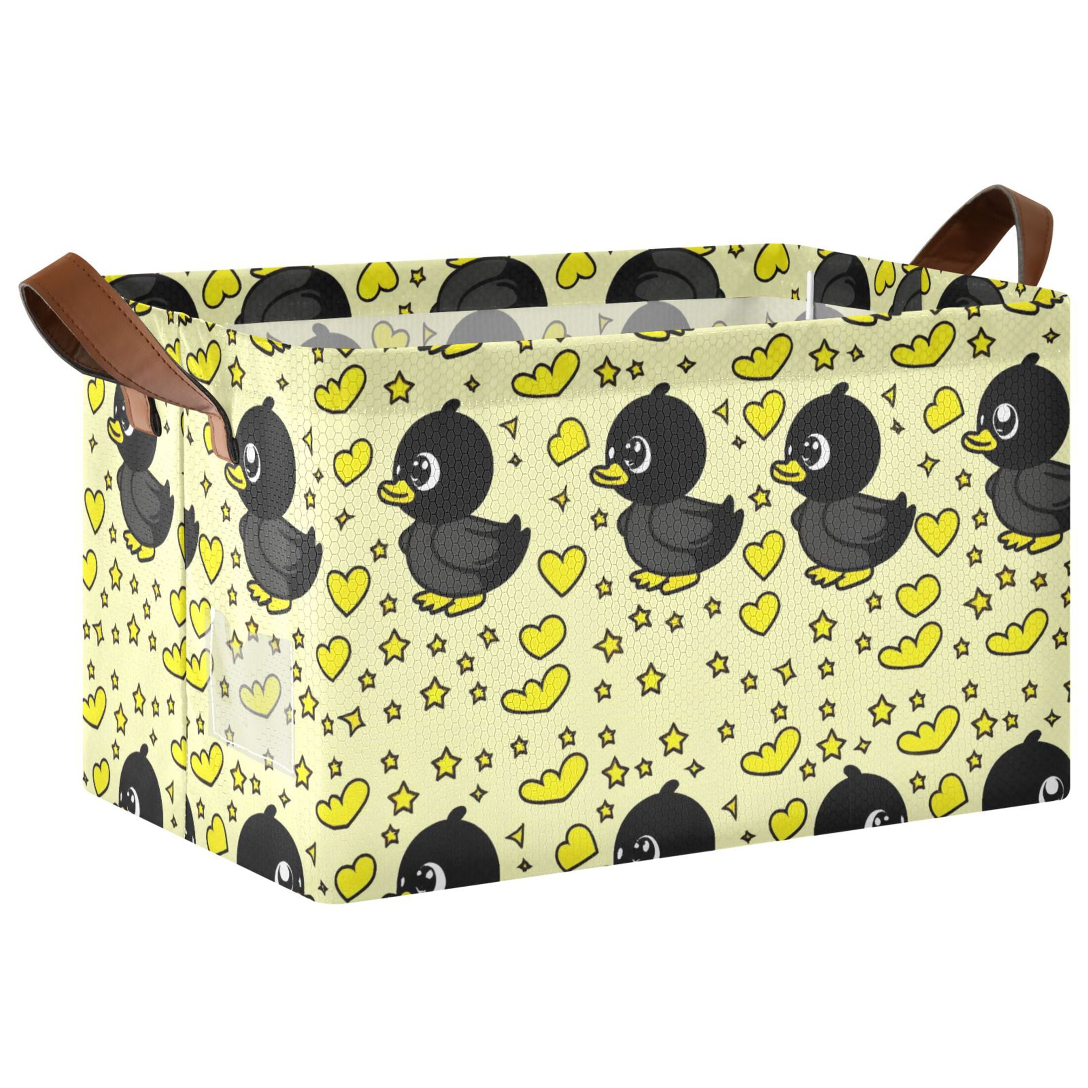 Cartoon Black Duck Collapsible Storage Bins Fabric Shelf Baskets with ...